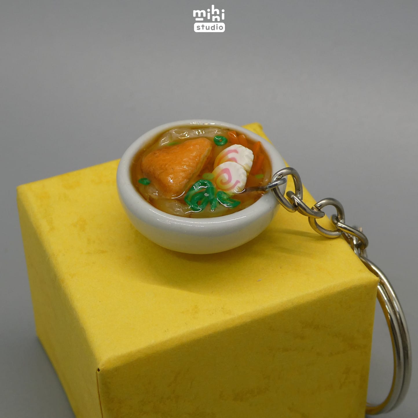 Tofu Udon Charm Keychain | Mihi Mini Studio