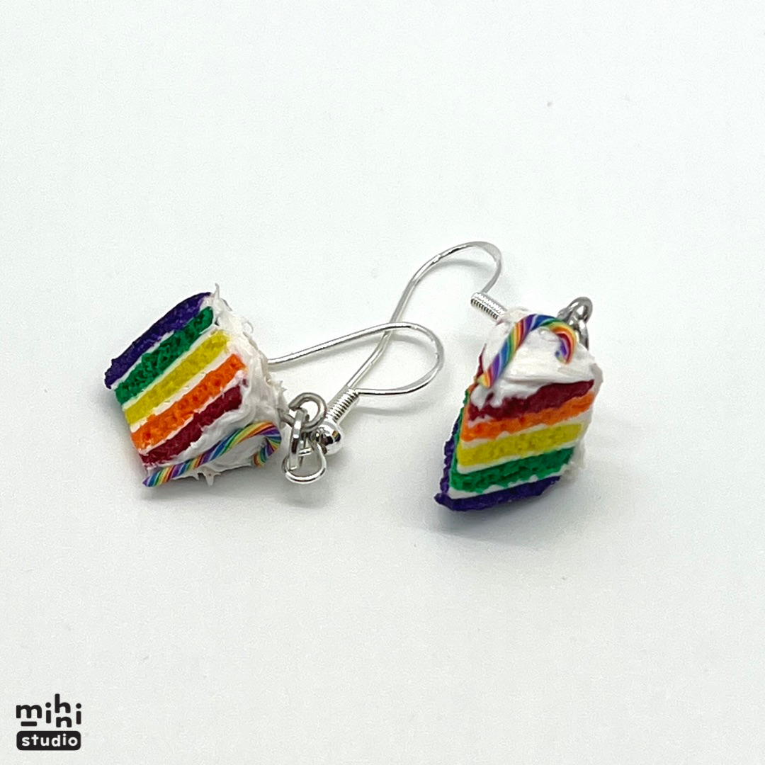 Rainbow Cake Earrings | Mihi Mini Studio