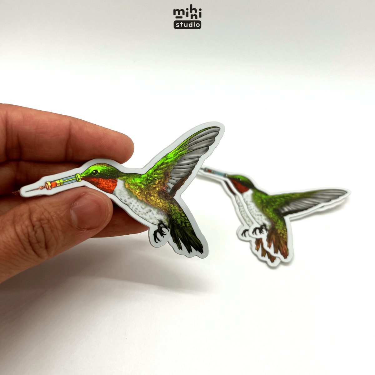 Hummingbird Sticker (Holographic) | Mihi Mini Studio